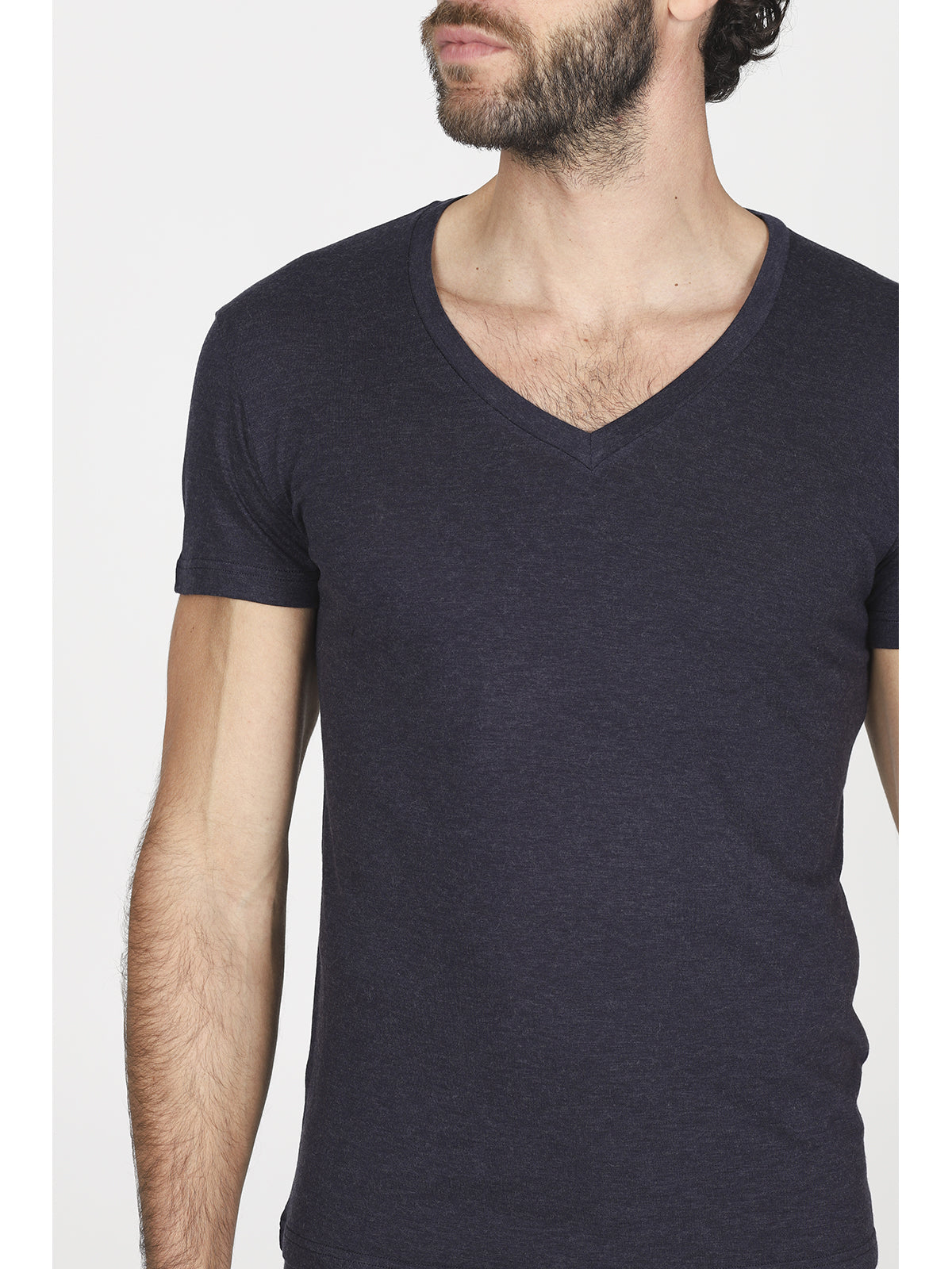 V-neck t-shirt in soft milk and wool fiber: MilkWool line – Julipet